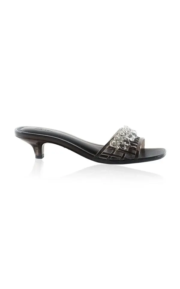 HEAVENLY JELLY Zenith Embellished Jelly Mule - Black