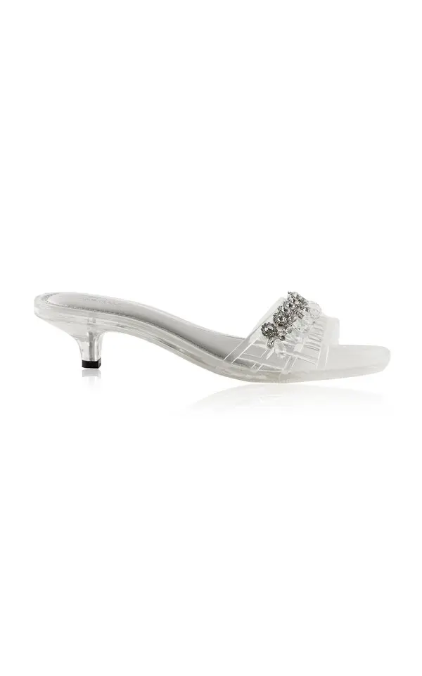 HEAVENLY JELLY Zenith Embellished Jelly Mule - Clear