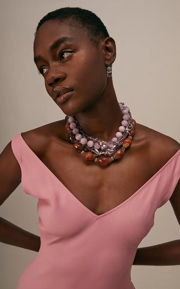 LIZZIE FORTUNATO 14k Gold Necklace With Amethyst