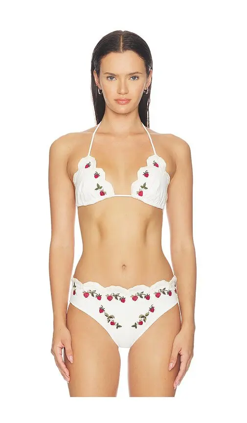 Sea Bindi Strawberry Scallop Bikini Top - Cream