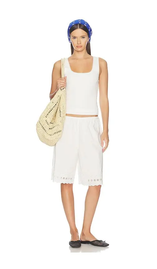 The Upside Del Rey Pointelle Tank Top - Cream