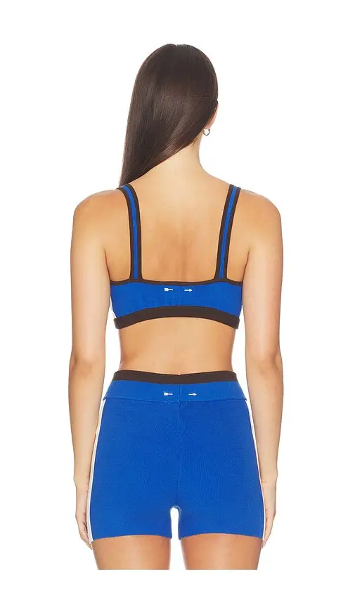 The Upside Montage Rory Scoop Knit Sports Bra In Blue