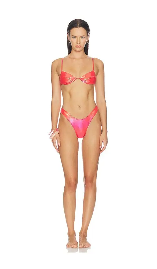 NARANJA FURCADO Latex Splash Apple Bikini Set