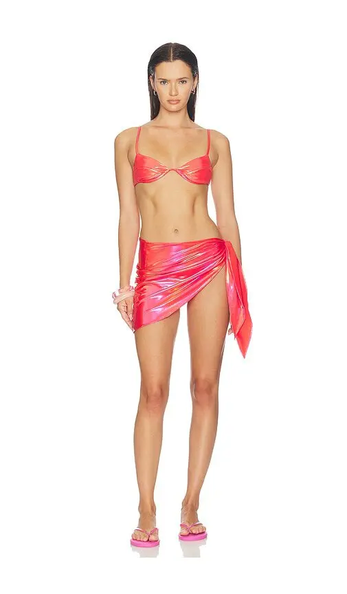 NARANJA FURCADO Latex Splash Apple Bikini Set