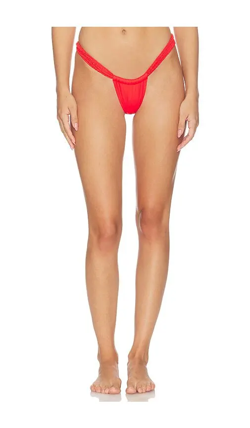 INDAH Bomba Skimpy Bikini Bottom In Red - Flame