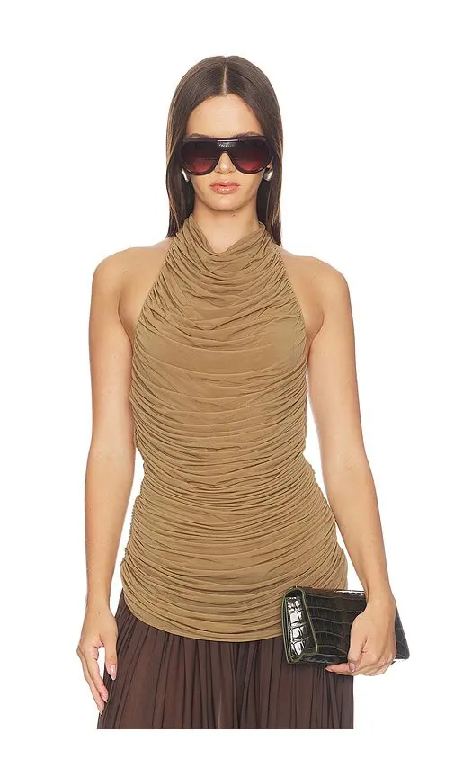 MAYGEL CORONEL Resonare Top In Tan - Tawny