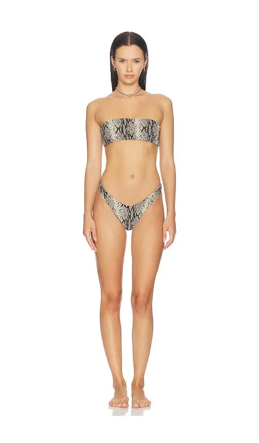 INDAH Oates Printed Skimpy Bikini Bottom In Black & White