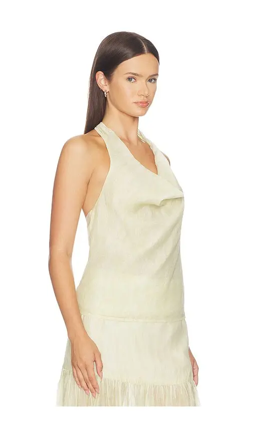 4TH & RECKLESS Saya Semi Sheer Halter Top In Nude
