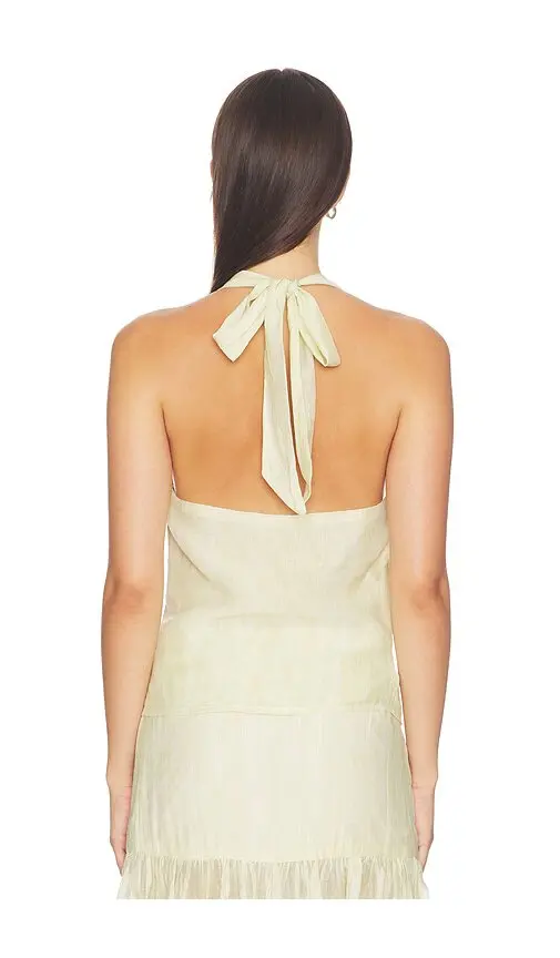 4TH & RECKLESS Saya Semi Sheer Halter Top In Nude