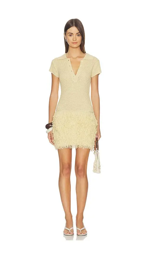 Superdown Meradeth Crochet Fringe Mini Dress - Cream