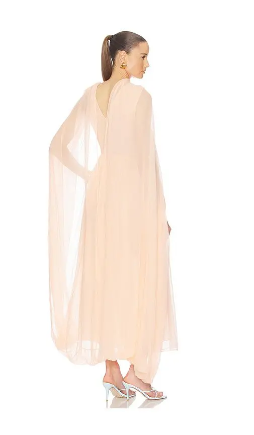 HELSA The Sabine Dress In Silk Chiffon - Peach