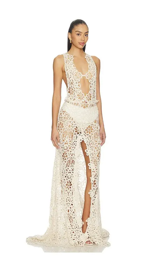 BRONX BANCO Akello Crochet Maxi Dress