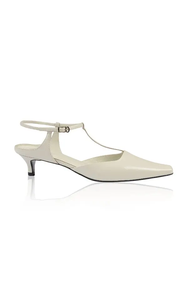 SALONDEJU Vintage Square T-strap Heel - Ivory