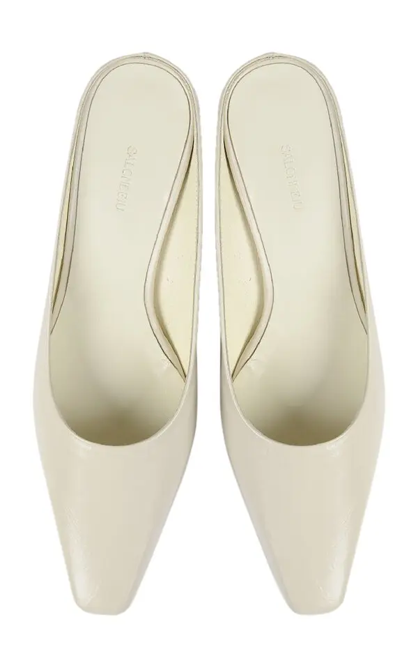 SALONDEJU Vintage Square Mule - Ivory