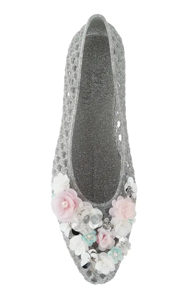 HEAVENLY JELLY Splendor Embellished Jelly Mule - Silver