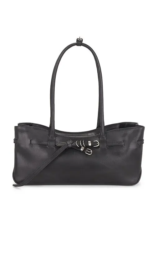 MARGESHERWOOD Grandma Shoulder Bag - Black Pull Up
