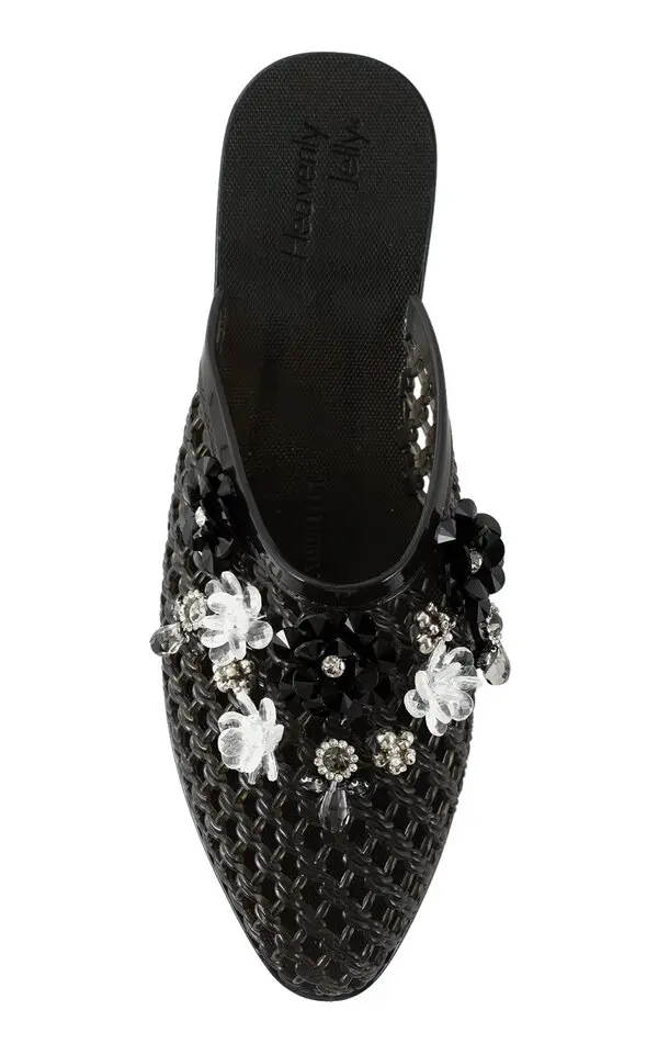 HEAVENLY JELLY Dulcet Embellished Jelly Mule - Black