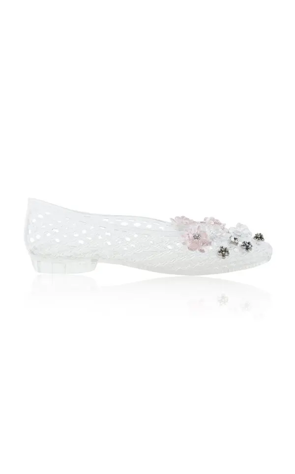 HEAVENLY JELLY Embellished Ballet Flats - Clear