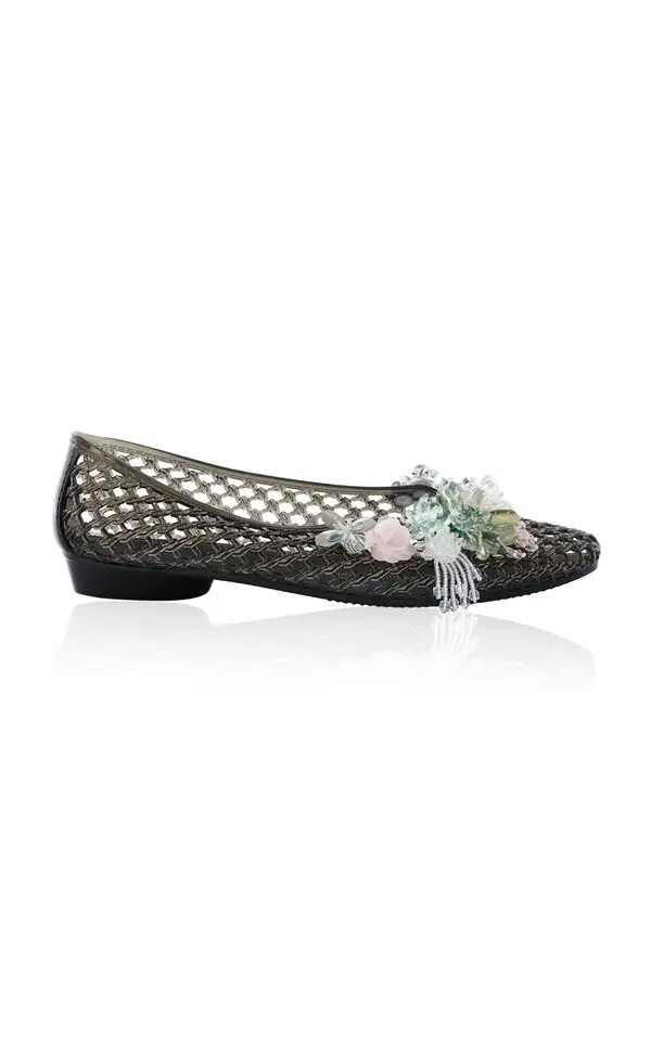 HEAVENLY JELLY Glowen Embellished Jelly Shoes - Black