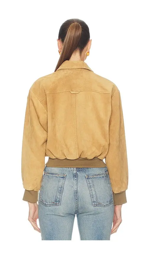 HELSA The Suede Zip Bomber In Brown