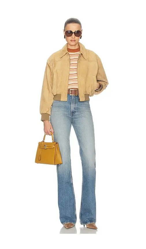 HELSA The Suede Zip Bomber In Brown