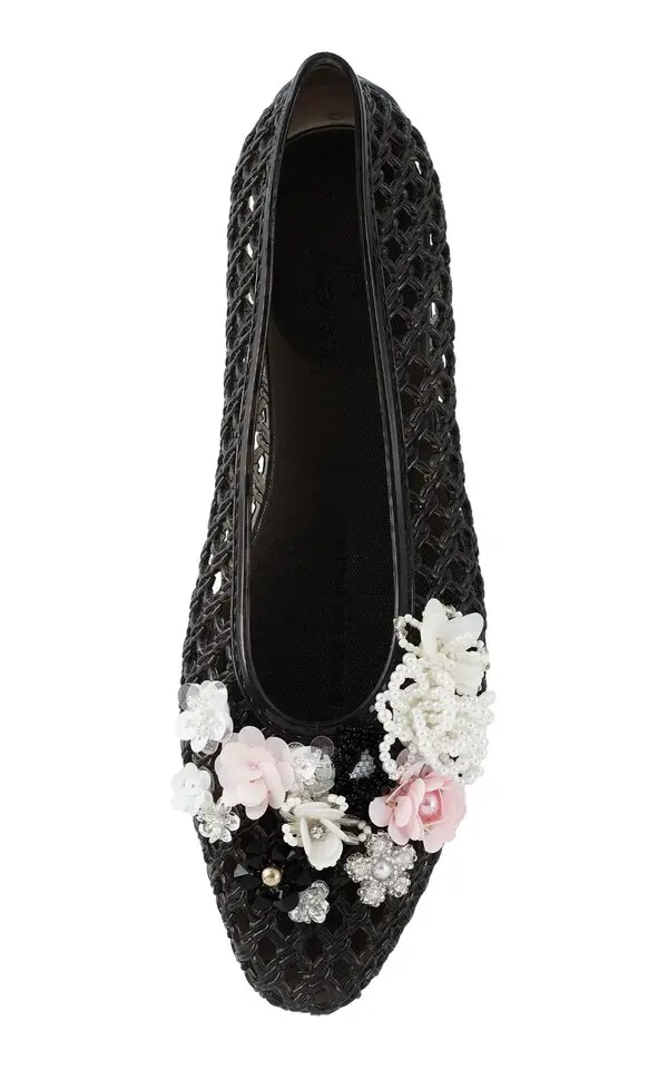 HEAVENLY JELLY Posy Embellished Jelly Shoes - Black