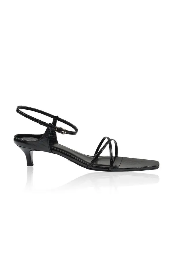 SALONDEJU Vintage Square Cross Strap Sandal - Black