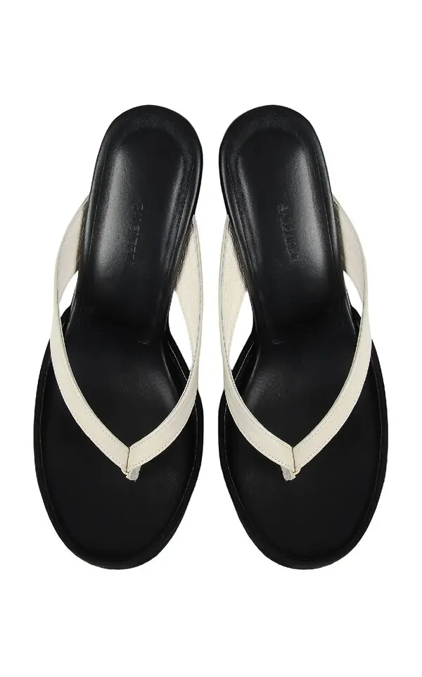 SALONDEJU Frame Wedge Mule - Ivory