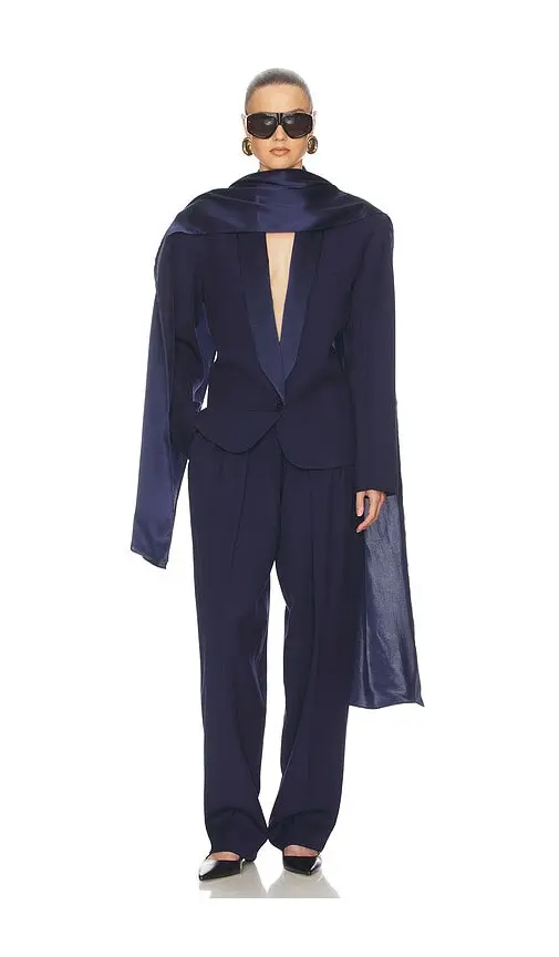 HELSA The Shawl In Silk Lyocell - Navy