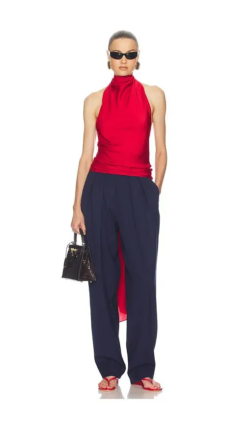HELSA Natasha Silk Halter In Red