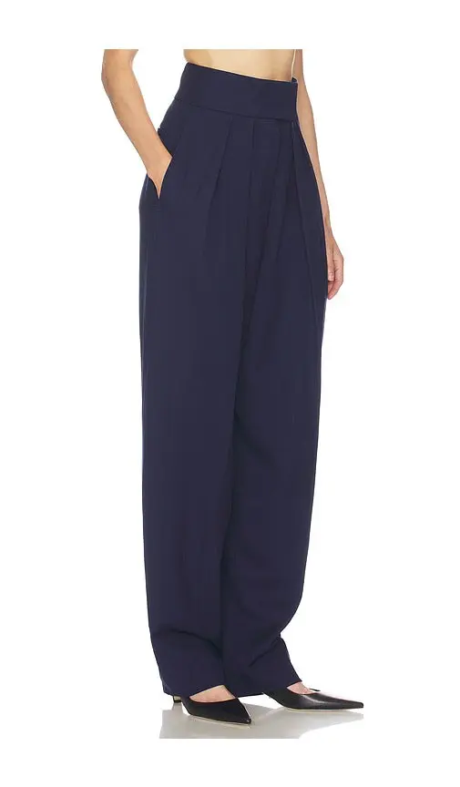 HELSA High Waist Pleated Suit Trouser In Wool