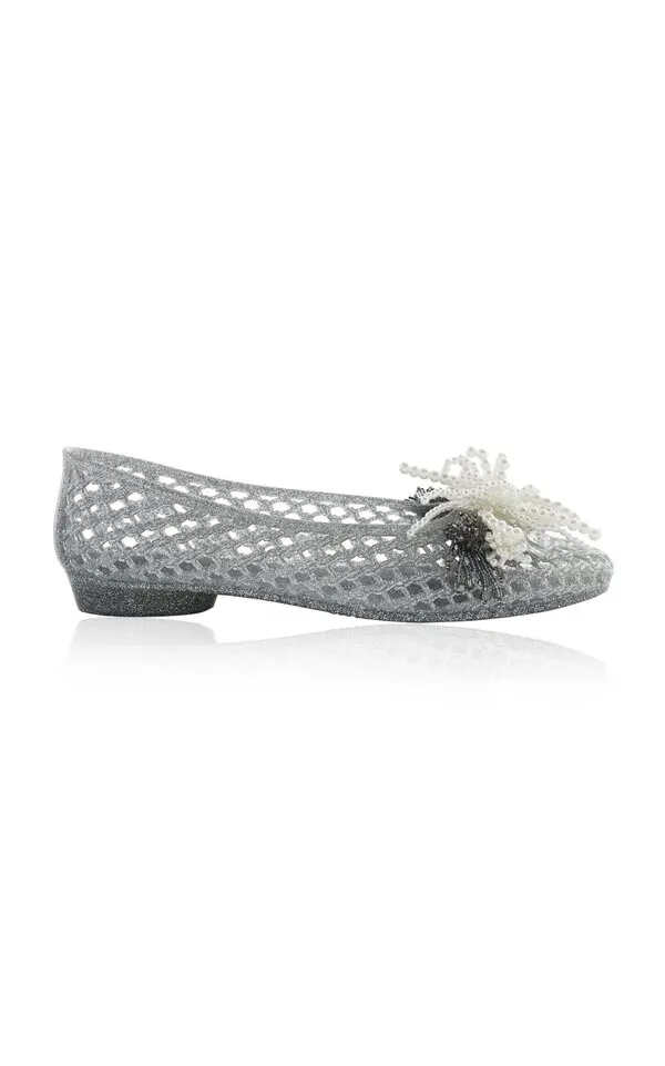 HEAVENLY JELLY Gleaming Embellished Jelly Shoes - Silver