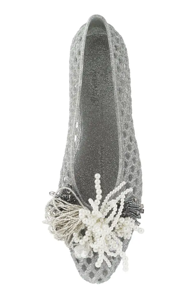 HEAVENLY JELLY Gleaming Embellished Jelly Shoes - Silver