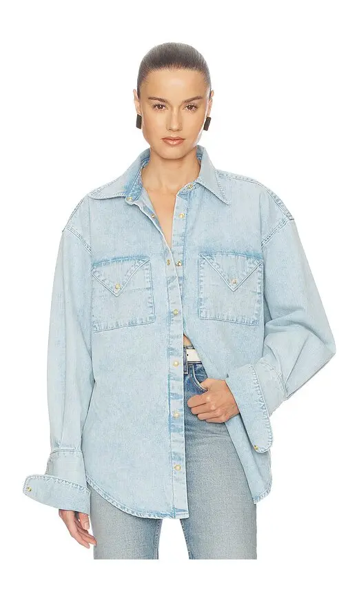 HELSA Washed Denim Shirt In Blue