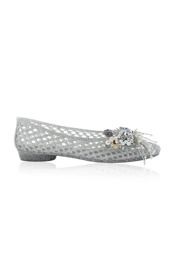 HEAVENLY JELLY Sunnyvale Embellished Jelly Shoes - Silver