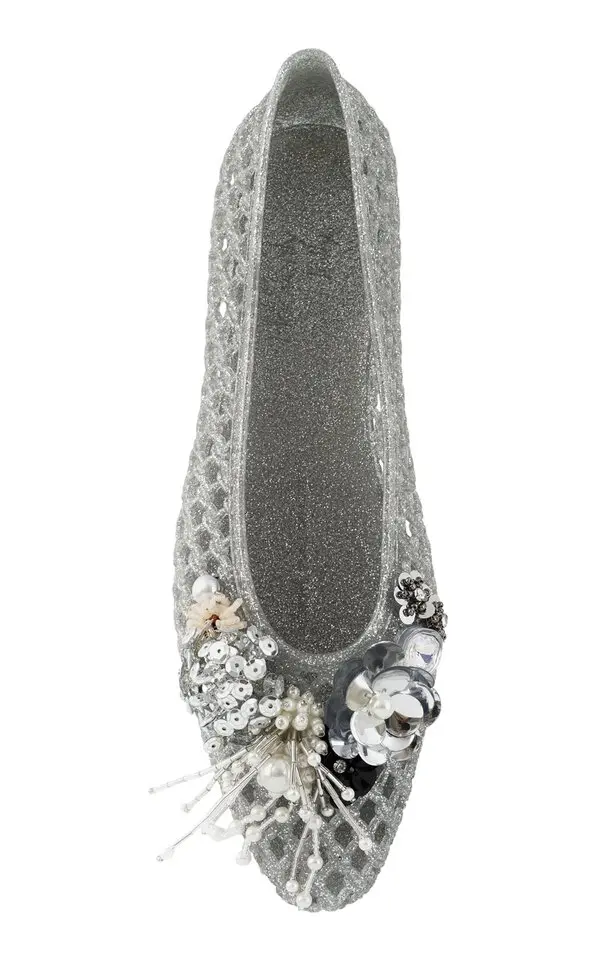 HEAVENLY JELLY Sunnyvale Embellished Jelly Flats - Silver