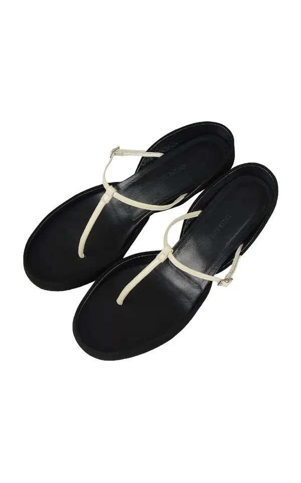 SALONDEJU Frame T Strap Sandal - Ivory