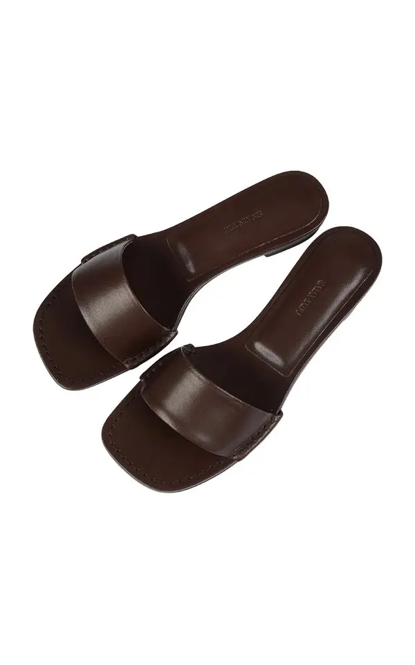SALONDEJU Stitch Slide Mule - Brown