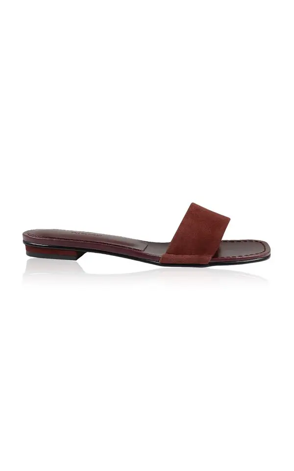 SALONDEJU Stitch Slide Mule - Burgundy
