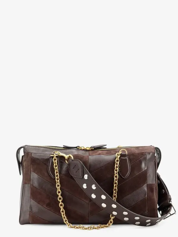 Valentino Garavani Panthea Suede And Leather Shoulder Bag