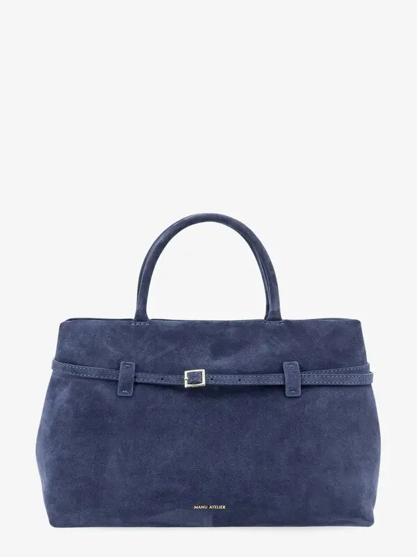 Manu Atelier Le Cambon 35 Suede Handbag - Blue