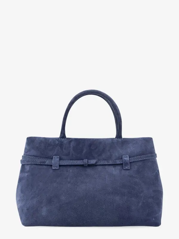 Manu Atelier Le Cambon 35 Suede Handbag - Blue