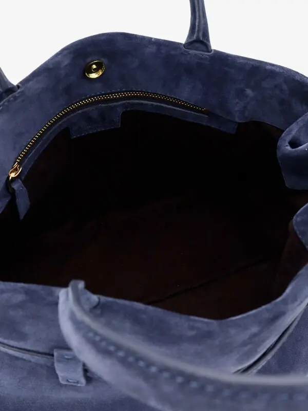 Manu Atelier Le Cambon 35 Suede Handbag - Blue