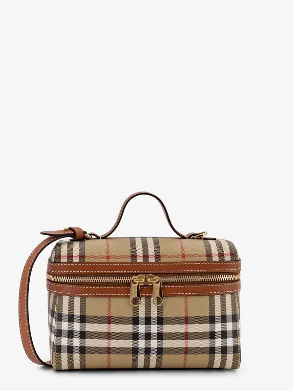 Burberry Vanity Check Coated Canvas Crossbody Bag With Check Pattern