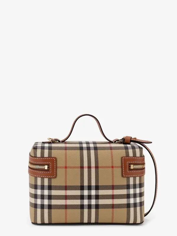 Burberry Vanity Check Coated Canvas Crossbody Bag With Check Pattern