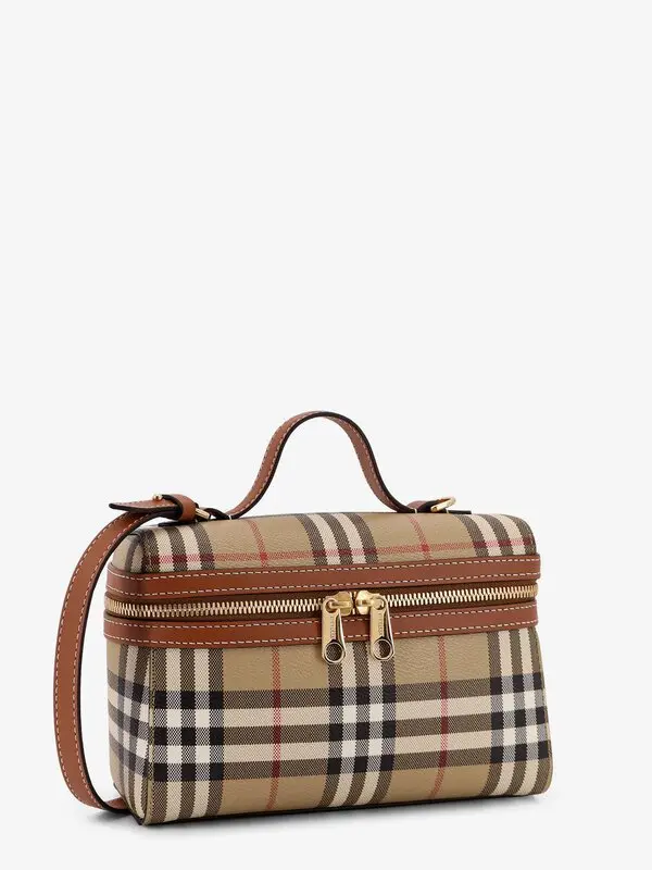Burberry Vanity Check Coated Canvas Crossbody Bag With Check Pattern