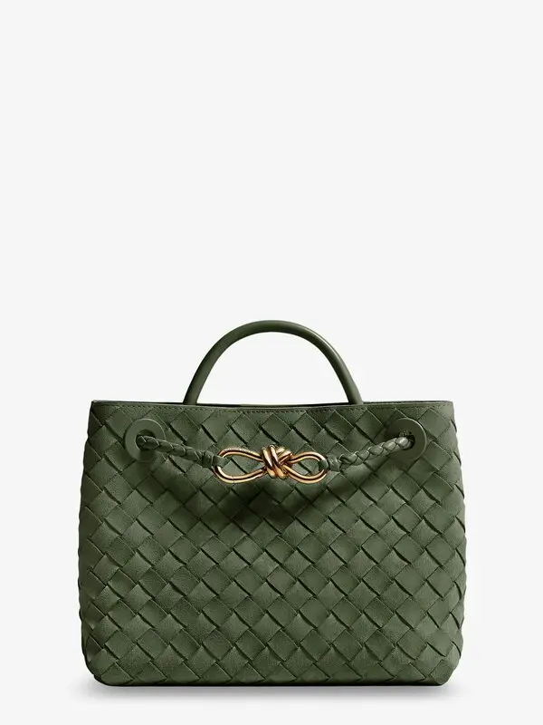 Bottega Veneta Small Andiamo Suede Handbag With Intrecciato Motif - Green