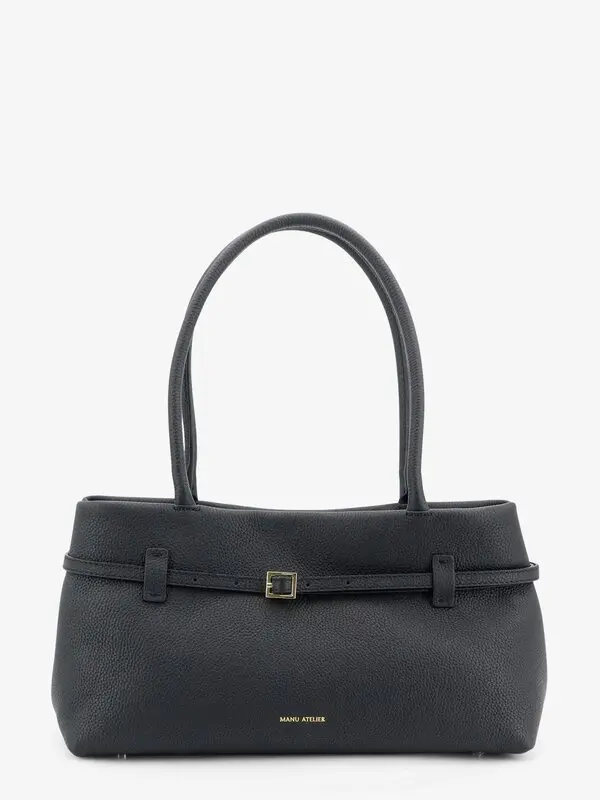 Manu Atelier Le Cambon East West Leather Shoulder Bag - Black