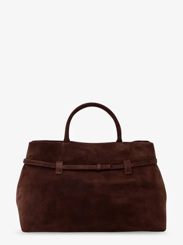 Manu Atelier Le Cambon 35 Suede Handbag - Brown