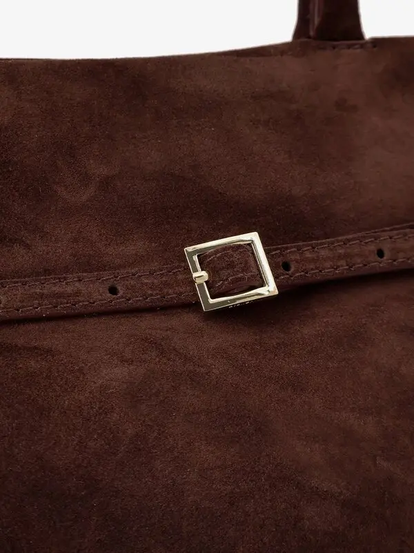 Manu Atelier Le Cambon 35 Suede Handbag - Brown
